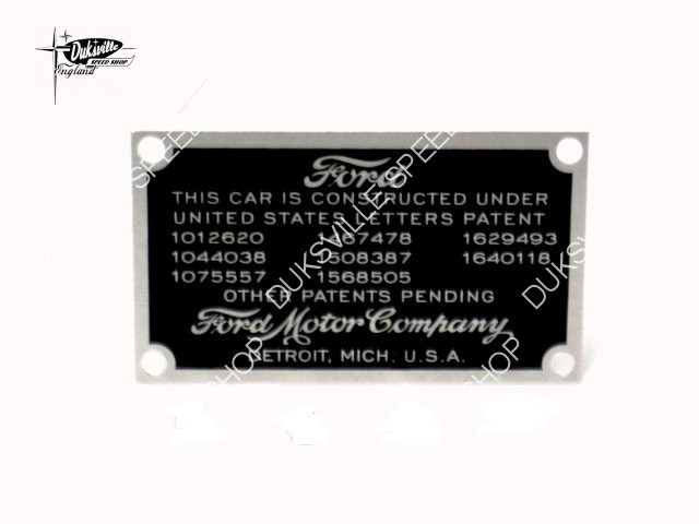 Buy Ford Firewall Data Plates. online. Duksville - for your vintage ...